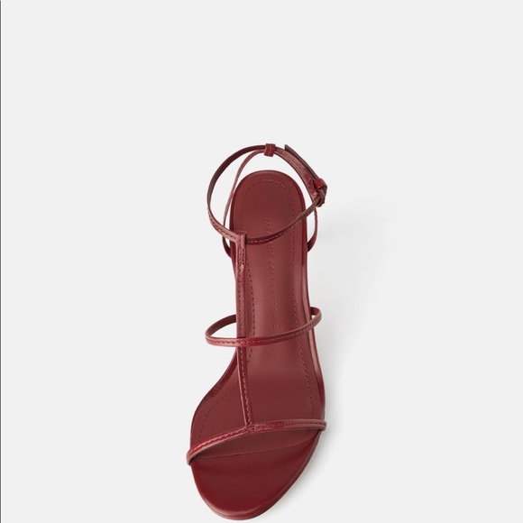 Zara | Shoes | Zara Leather High Heel Ankle Strap Burgundy Nwt | Poshmark